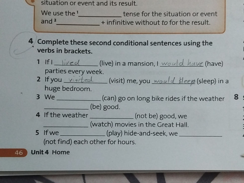 4 Complete these second conditional | StudyX