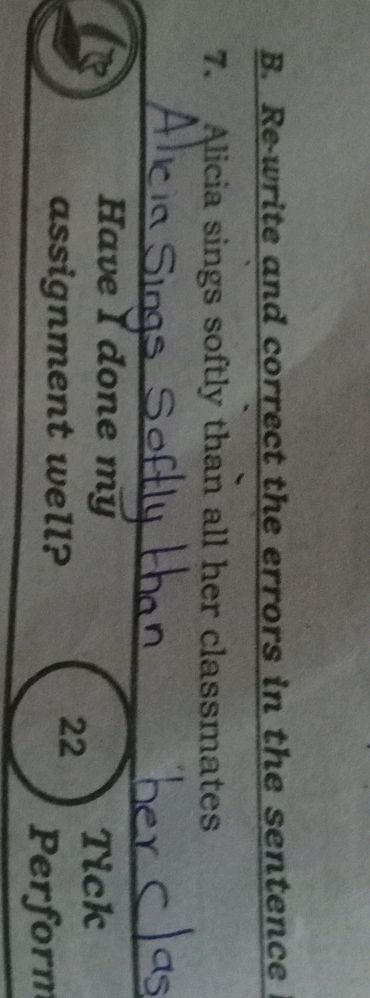 B. Re-write and correct the errors in the | StudyX