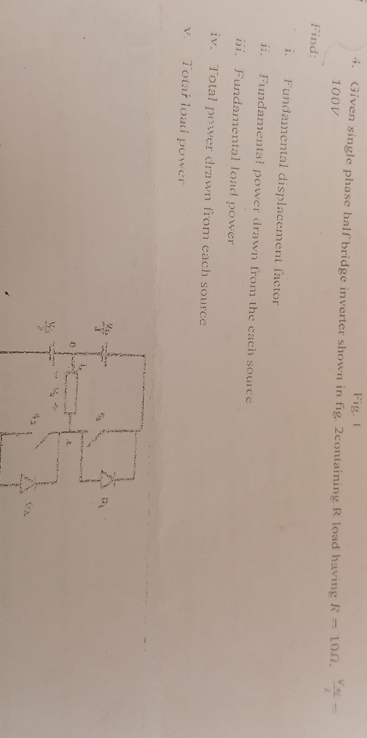 4. Given single phase half bridge inverter | StudyX