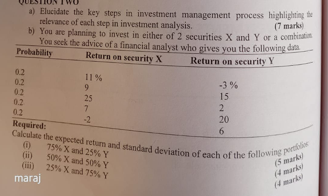 a) Elucidate the key steps in investment | StudyX