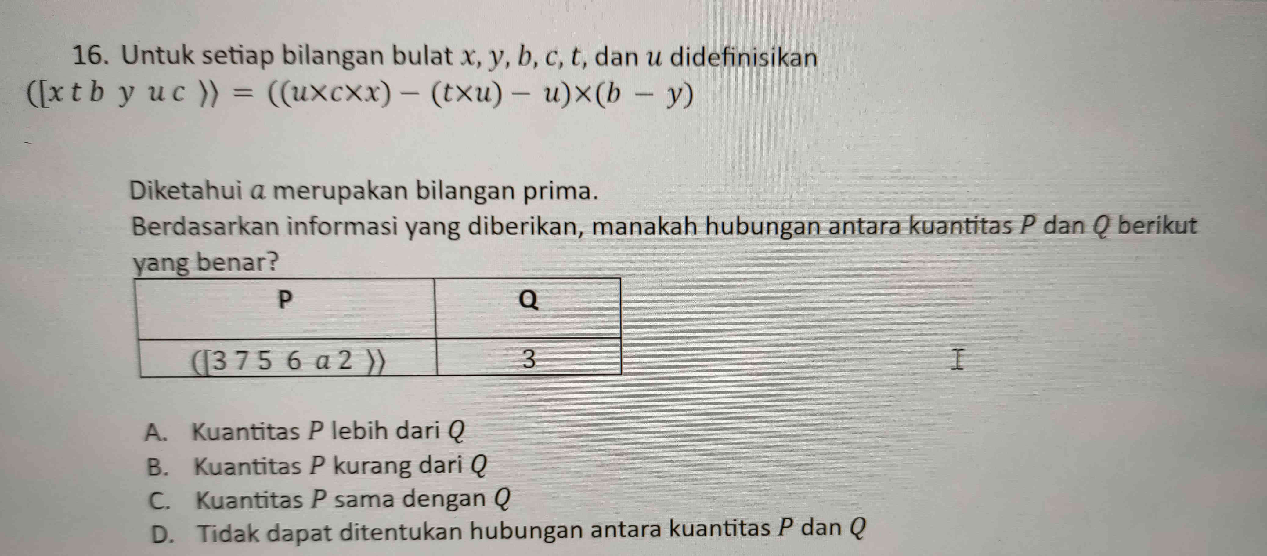 16. Untuk setiap bilangan bulat x, y, b, c, | StudyX