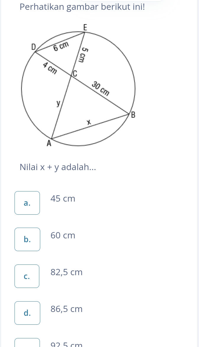 Perhatikan gambar berikut ini! Nilai x + y | StudyX