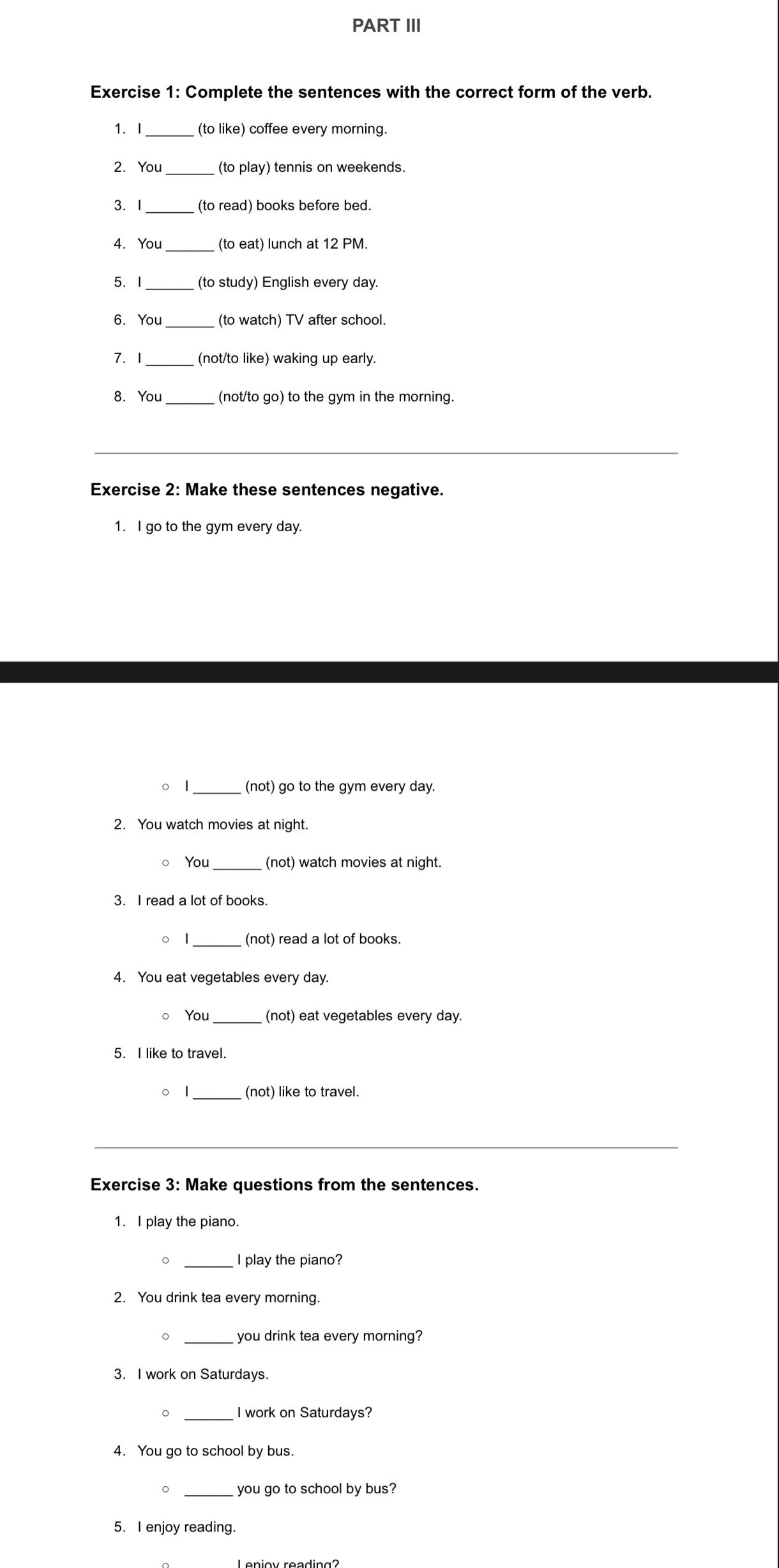 Exercise 1: Complete the sentences with the | StudyX
