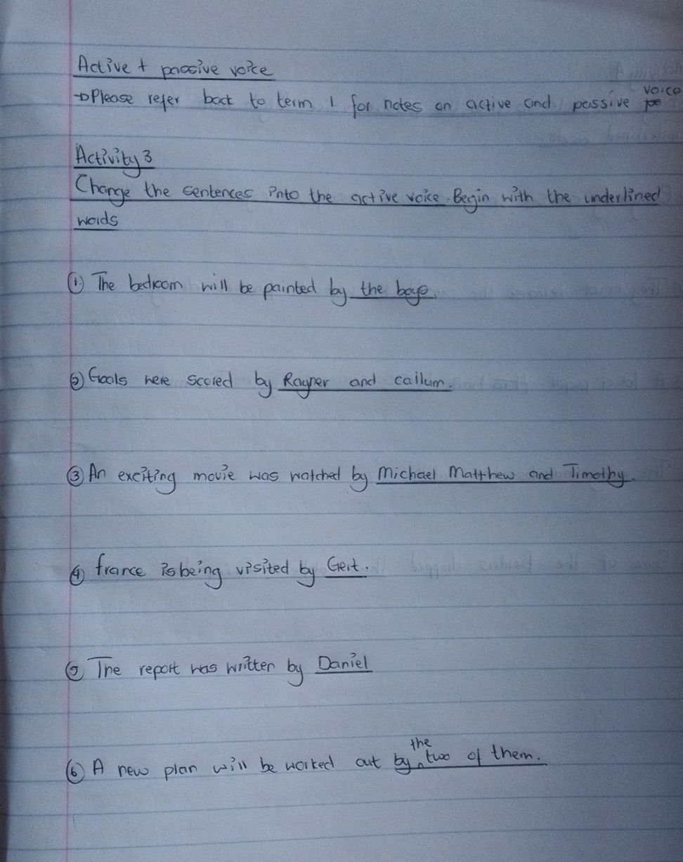 Active passive voice -Please refer back to | StudyX