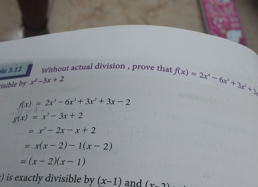 Without actual division, prove that $f(x) = | StudyX
