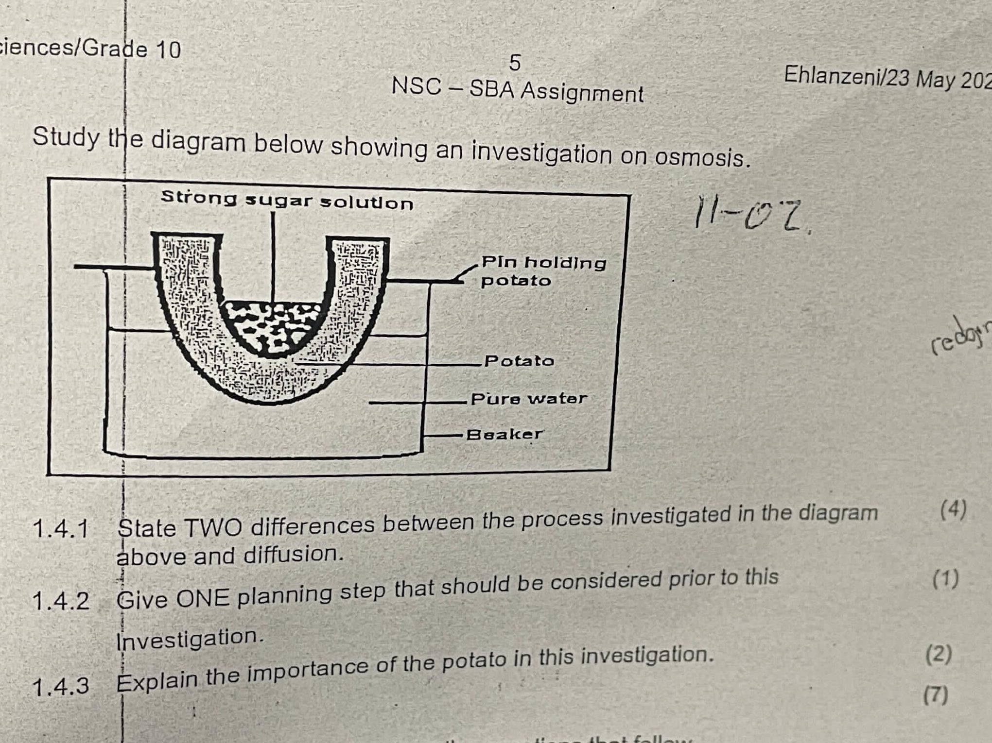 Study the diagram below showing an | StudyX