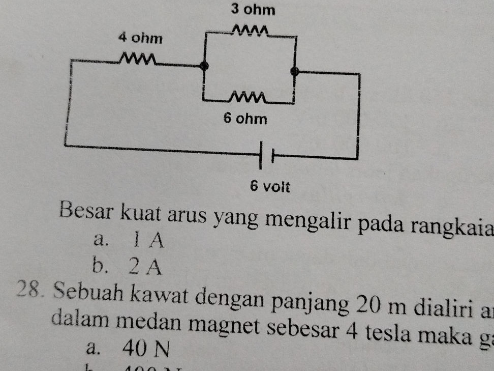 Besar kuat arus yang mengalir pada | StudyX
