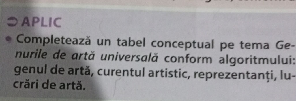 Completează un tabel conceptual pe tema | StudyX