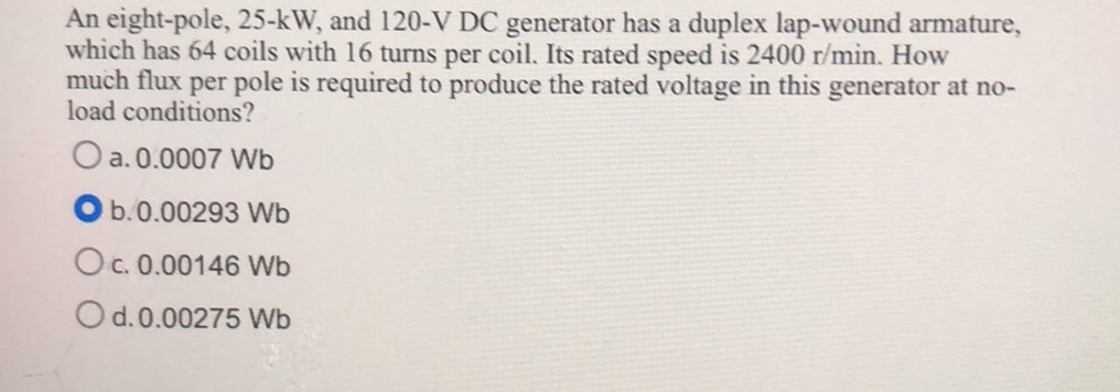 An eight-pole, 25-kW, and 120-V DC generator | StudyX