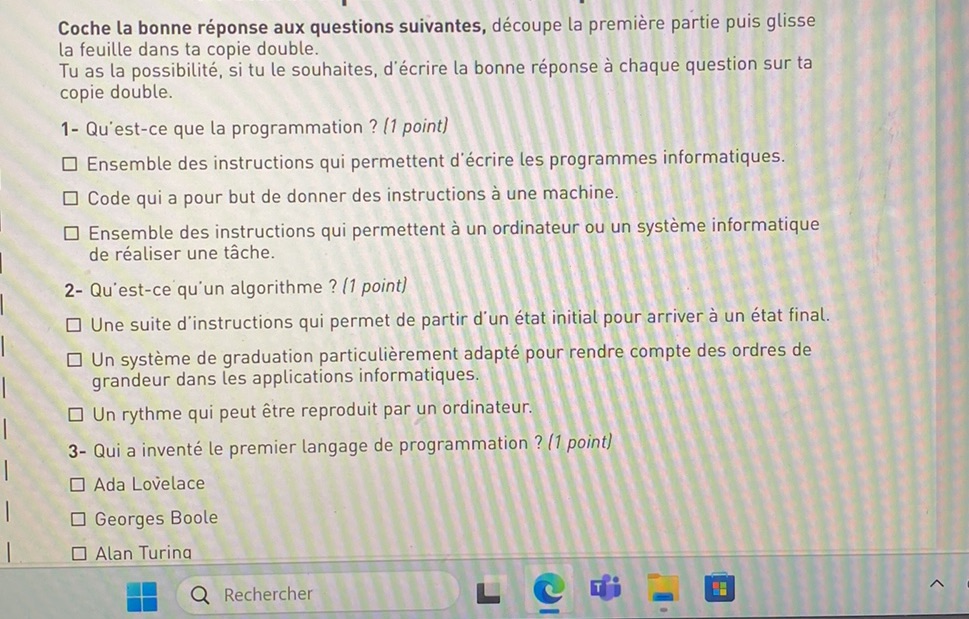 1- Qu'est-ce que la programmation ? (1 | StudyX