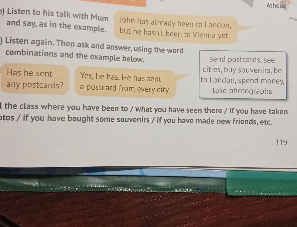 Listen again. Then ask and answer, using the | StudyX