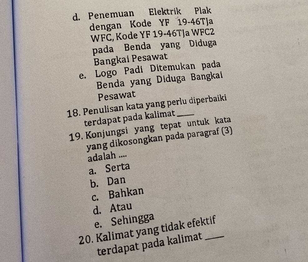 18. Penulisan kata yang perlu diperbaiki | StudyX