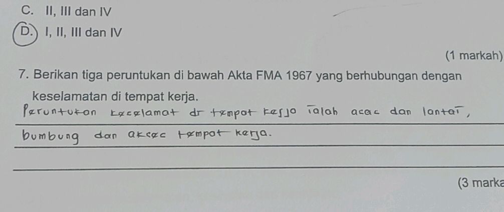 7. Berikan tiga peruntukan di bawah Akta FMA | StudyX