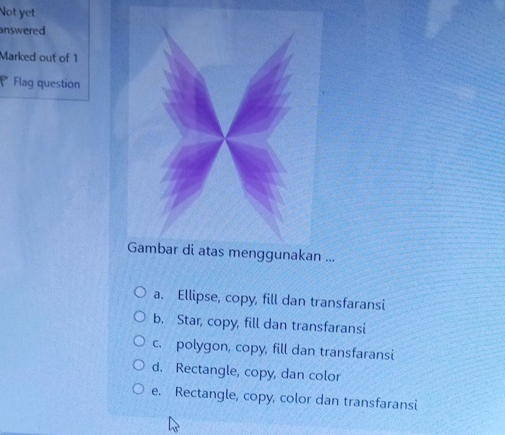 Gambar di atas menggunakan ... a. Ellipse, | StudyX