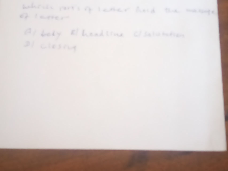 Which parts of letter hold the message of | StudyX