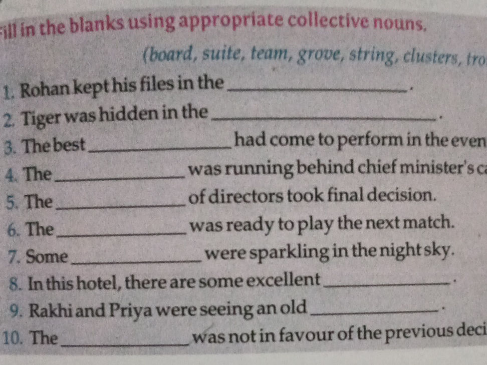 Fill in the blanks using appropriate | StudyX