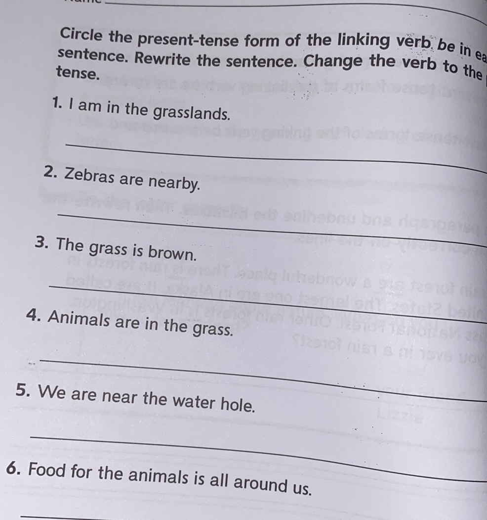 Circle the present-tense form of the linking | StudyX
