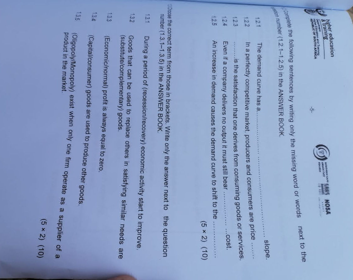 1. Complete the following sentences by | StudyX