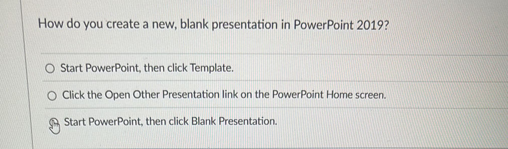 How do you create a new, blank presentation | StudyX
