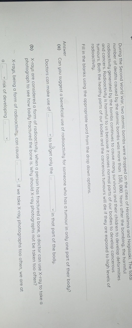 Fill in the blanks using the appropriate | StudyX
