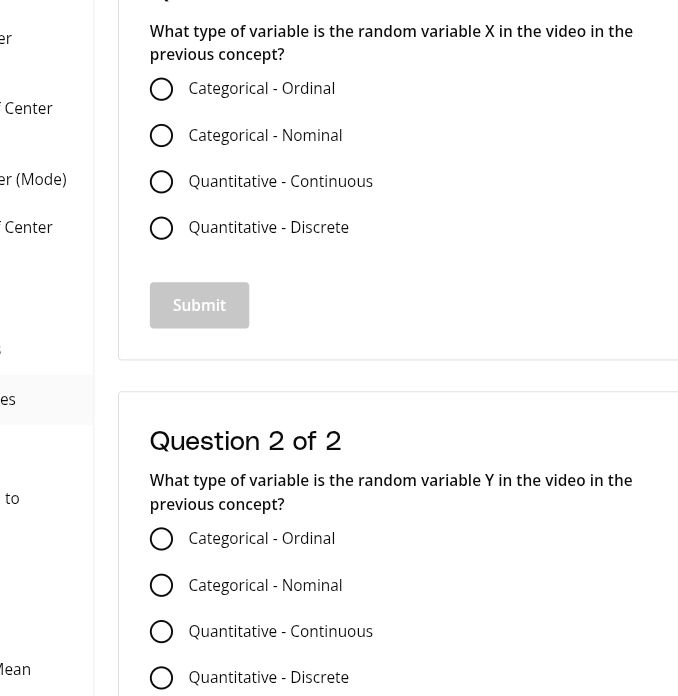 What type of variable is the random variable | StudyX