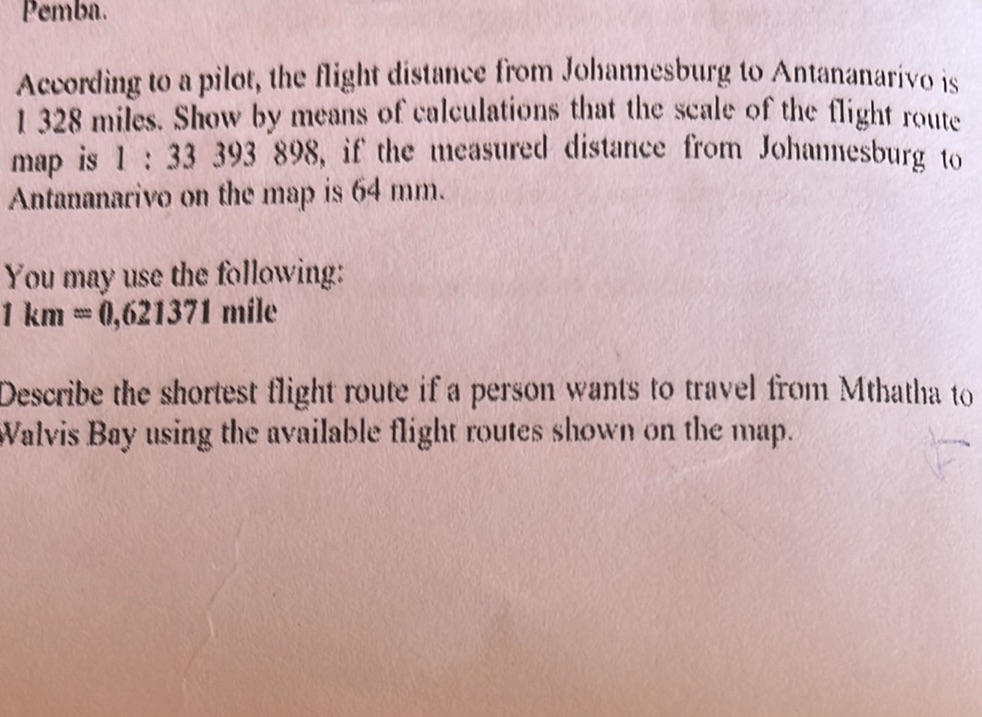 According to a pilot, the flight distance | StudyX