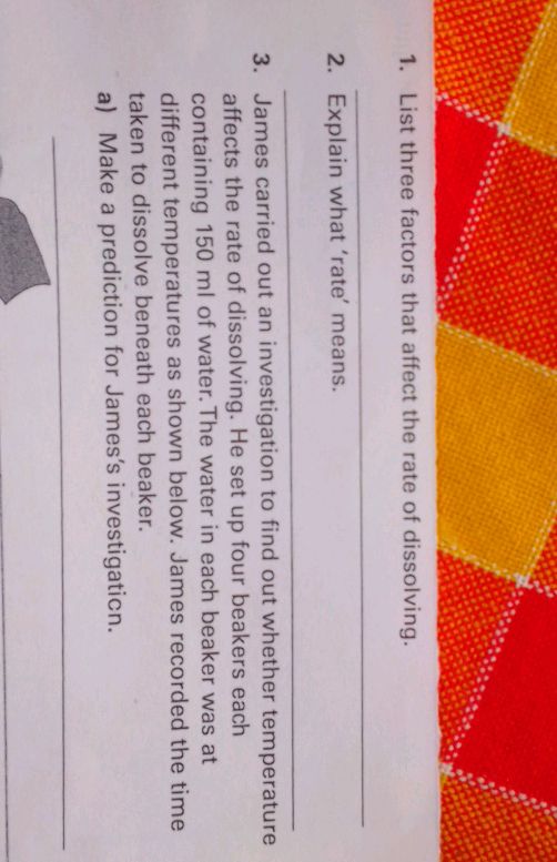 1. List three factors that affect the rate | StudyX