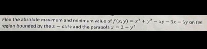 Find the absolute maximum and minimum value | StudyX