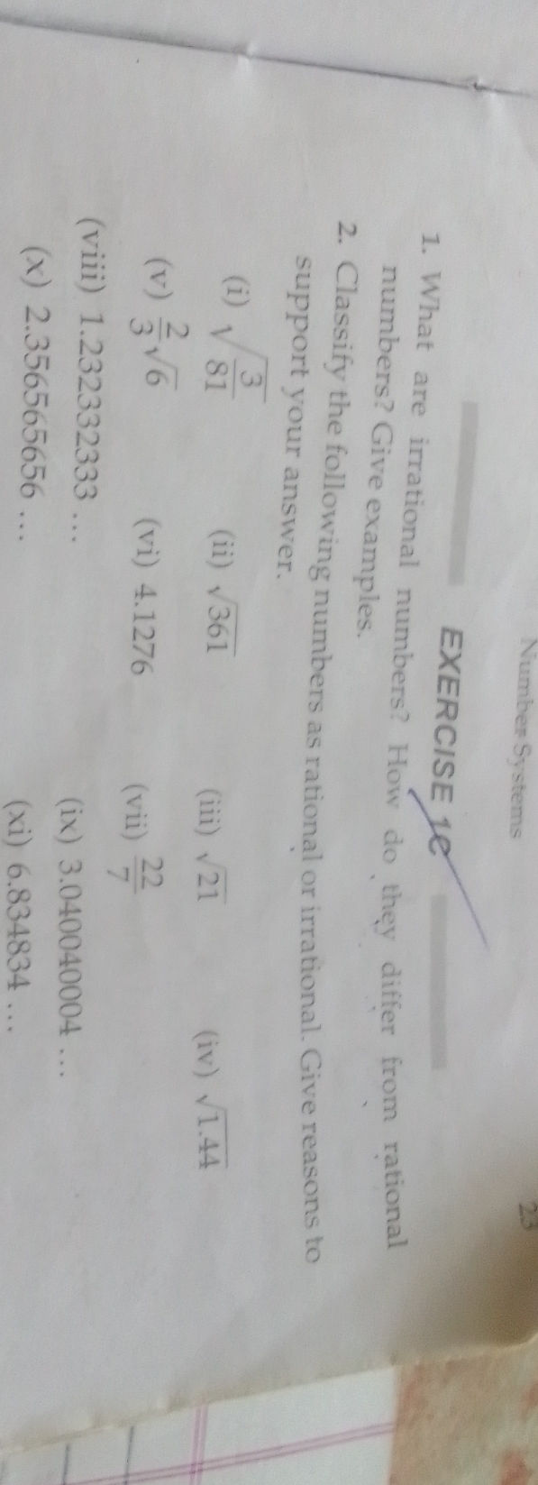 1. What are irrational numbers? How do they | StudyX