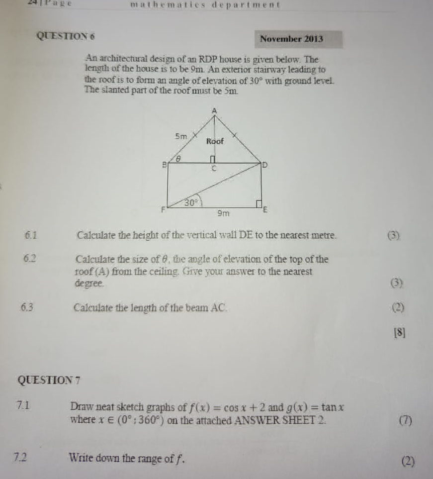An architectural design of an RDP house is | StudyX