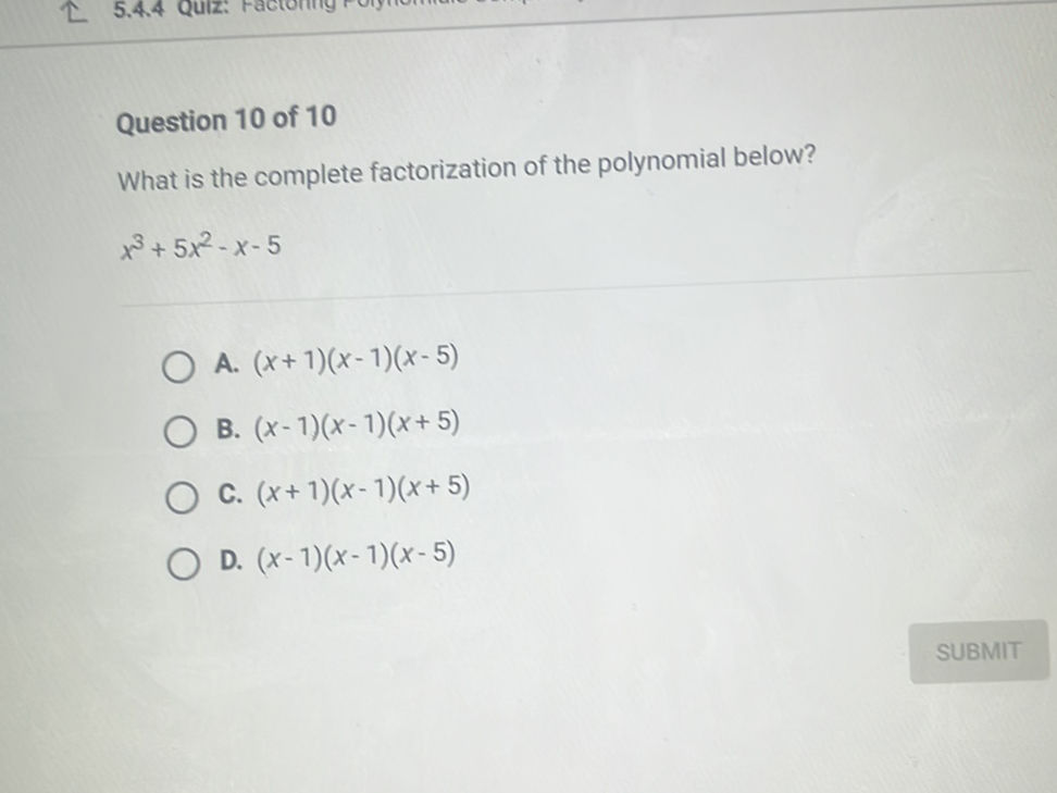What is the complete factorization of the | StudyX