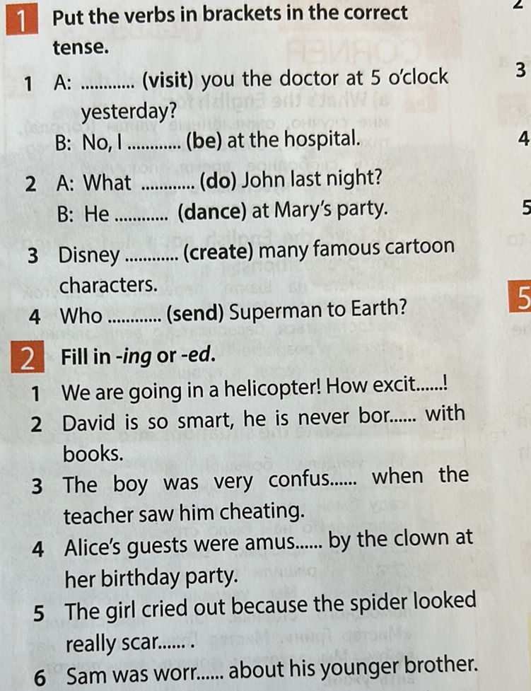 1 Put the verbs in brackets in the correct | StudyX