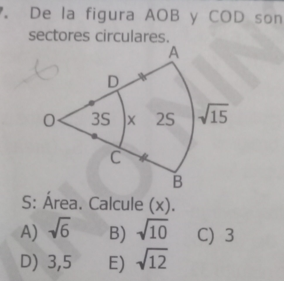 De la figura AOB y COD son sectores | StudyX