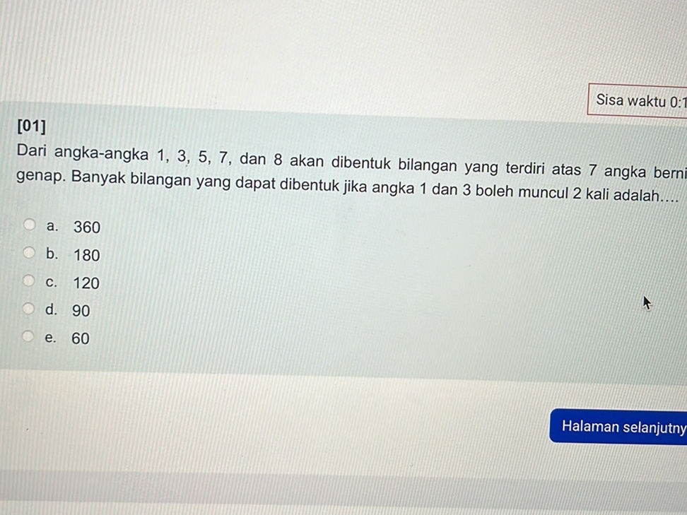 Dari angka-angka 1, 3, 5, 7, dan 8 akan | StudyX