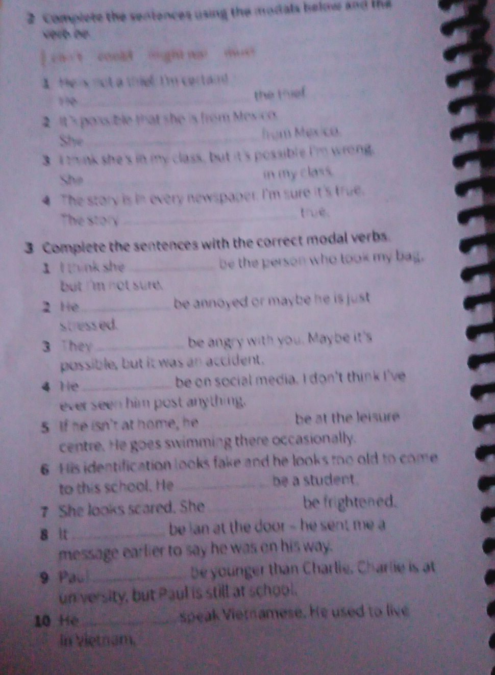 2 Complete the sentences using the modals | StudyX