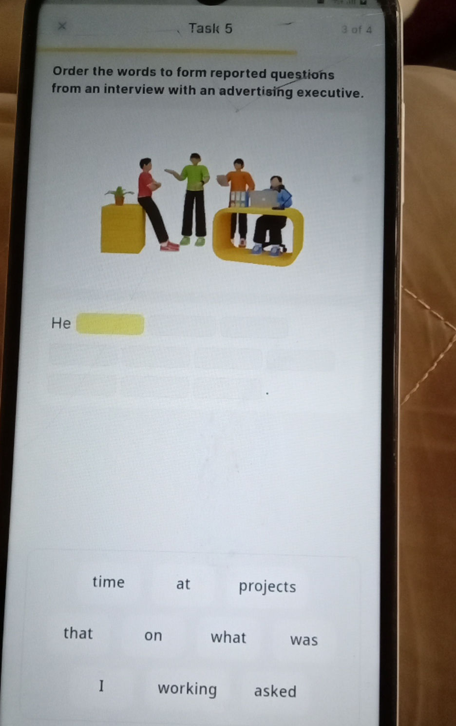 Order the words to form reported questions | StudyX