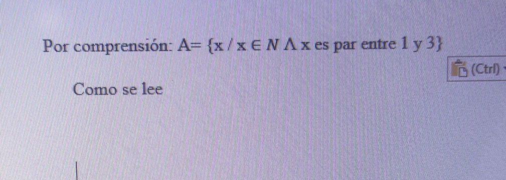 Por comprensión: A= {x / x ∈ N ∧ x es par | StudyX