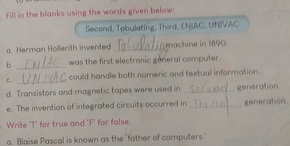 Fill in the blanks using the words given | StudyX