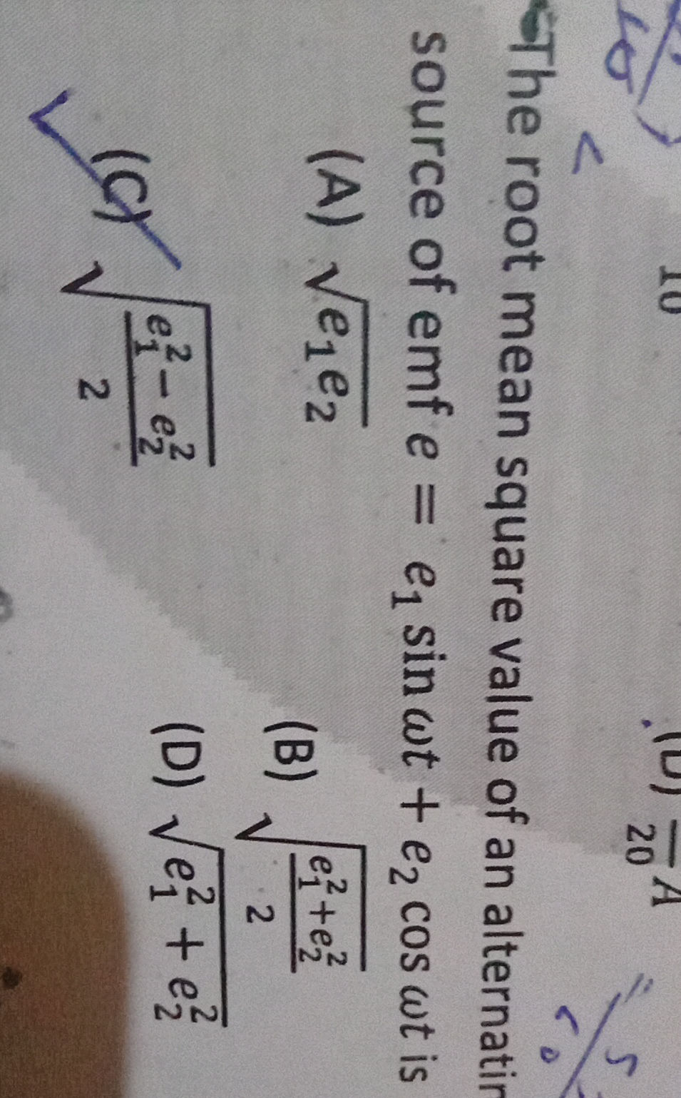 The root mean square value of an alternating | StudyX