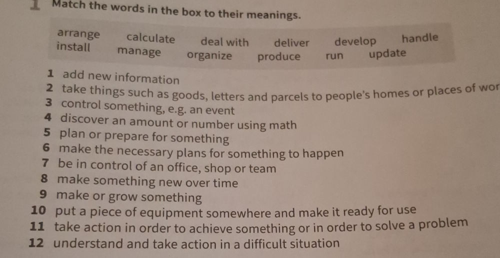 1 Match the words in the box to their | StudyX