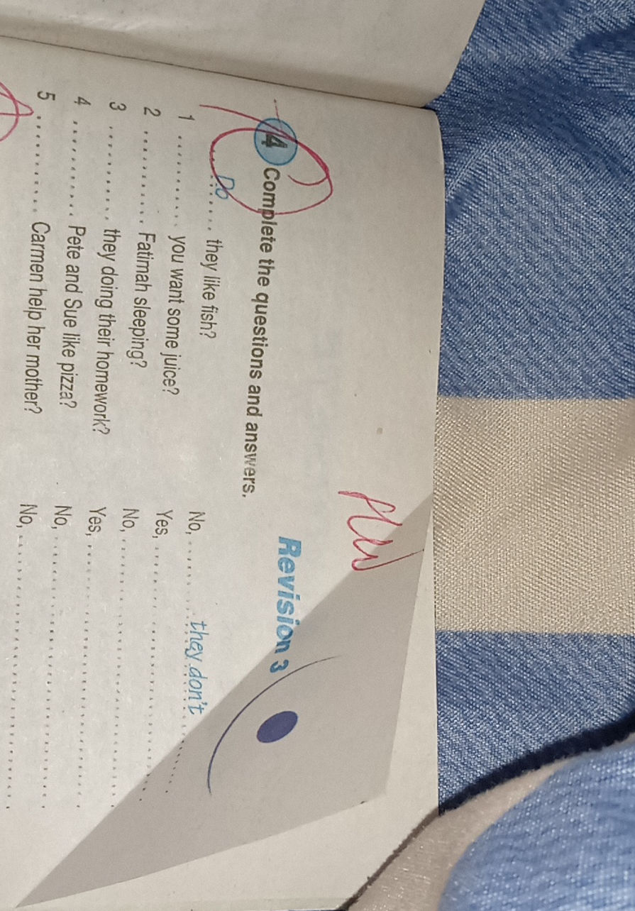 Complete the questions and answers. 1. Do | StudyX