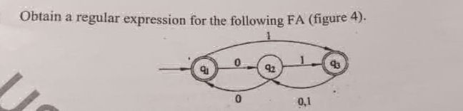Obtain a regular expression for the | StudyX