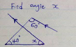 Find Angle X in Triangle with Parallel Lines | StudyX