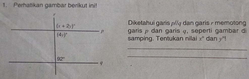 1. Perhatikan gambar berikut ini! $ (x + | StudyX