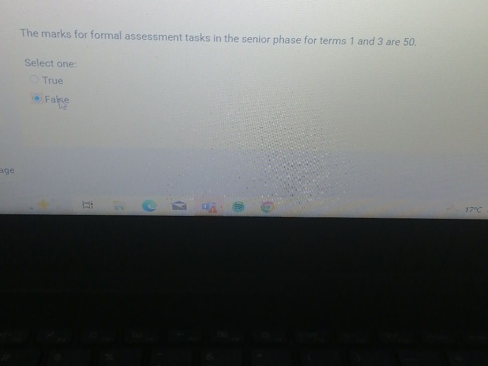 The marks for formal assessment tasks in the | StudyX