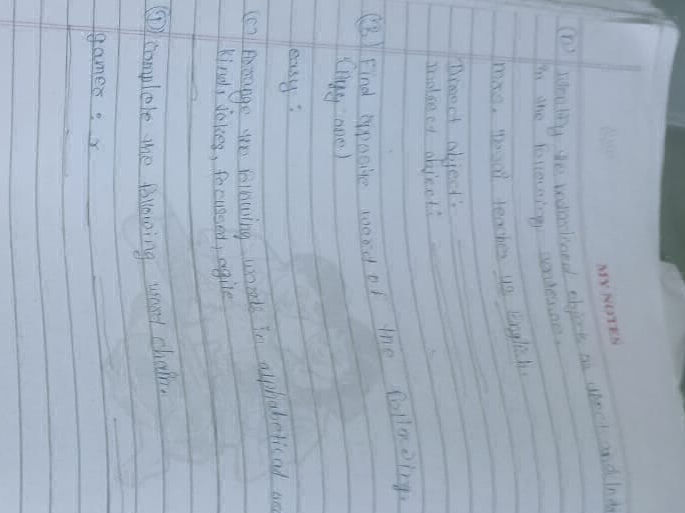 (1) Writing the underlined objects in direct | StudyX