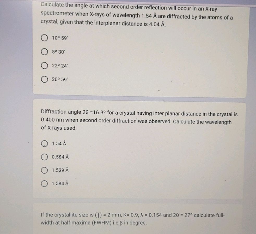 Calculate the angle at which second order | StudyX