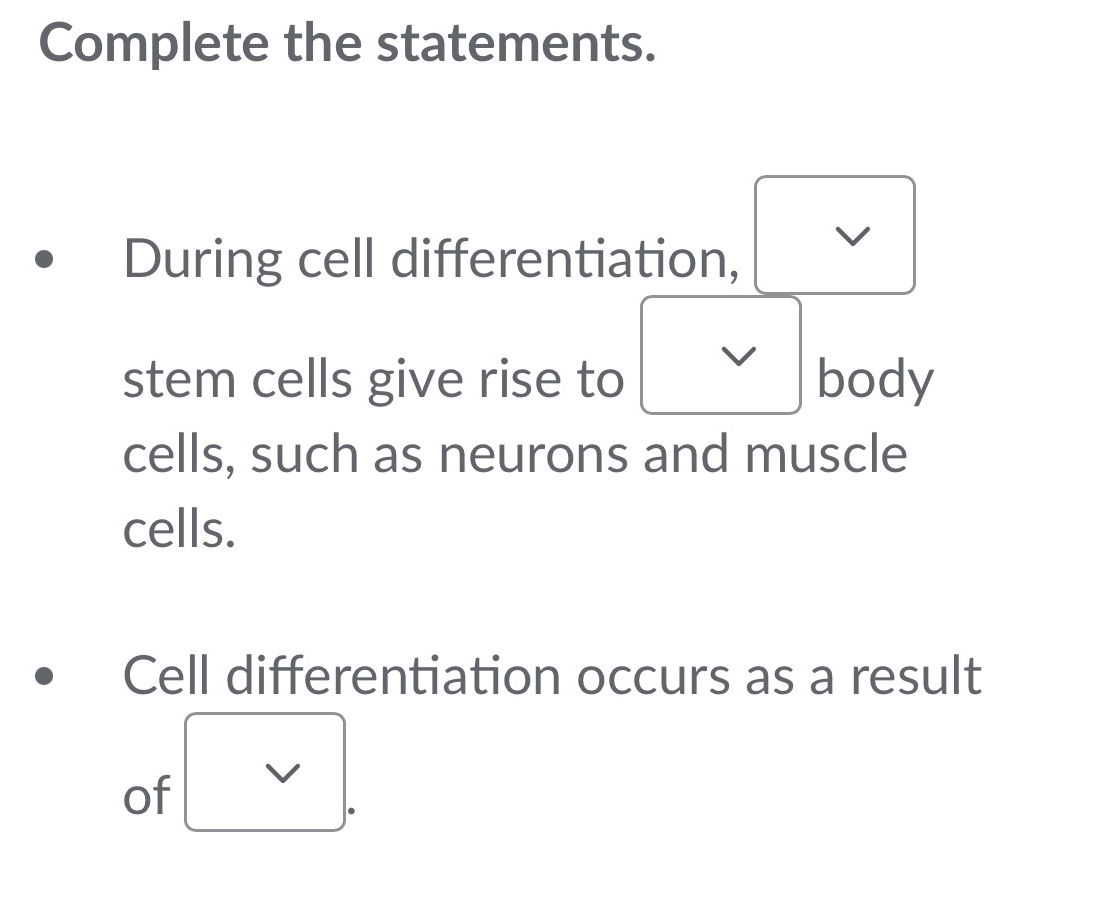 Complete the statements. During cell | StudyX