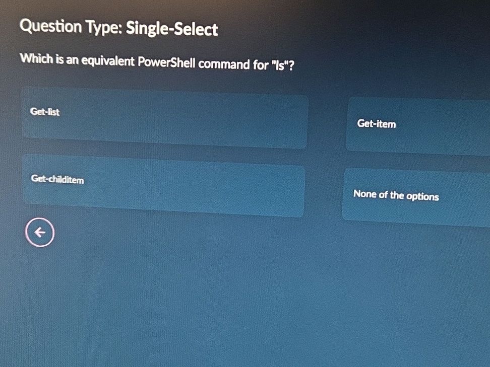 Which is an equivalent PowerShell command | StudyX