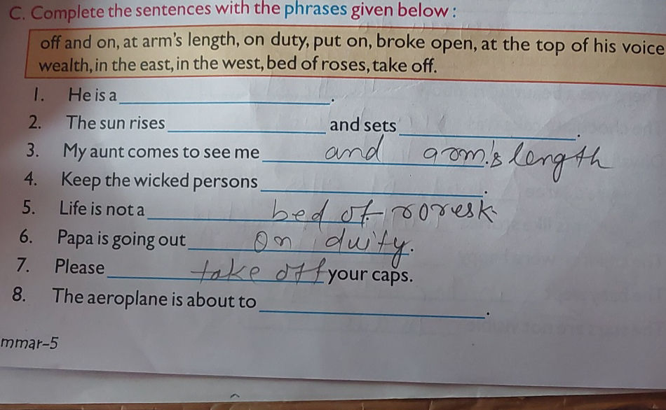 C. Complete the sentences with the phrases | StudyX